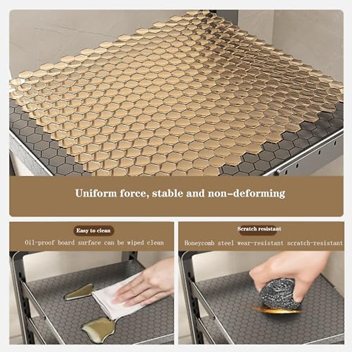 SLDMJFSZ Under Sink Organizer, 5 Tier Double-Sided Storage Thickness Cabinet Basket Storage Rack,Spice Rack for Bathroom Kitchen,Gun Gray,5 Tier