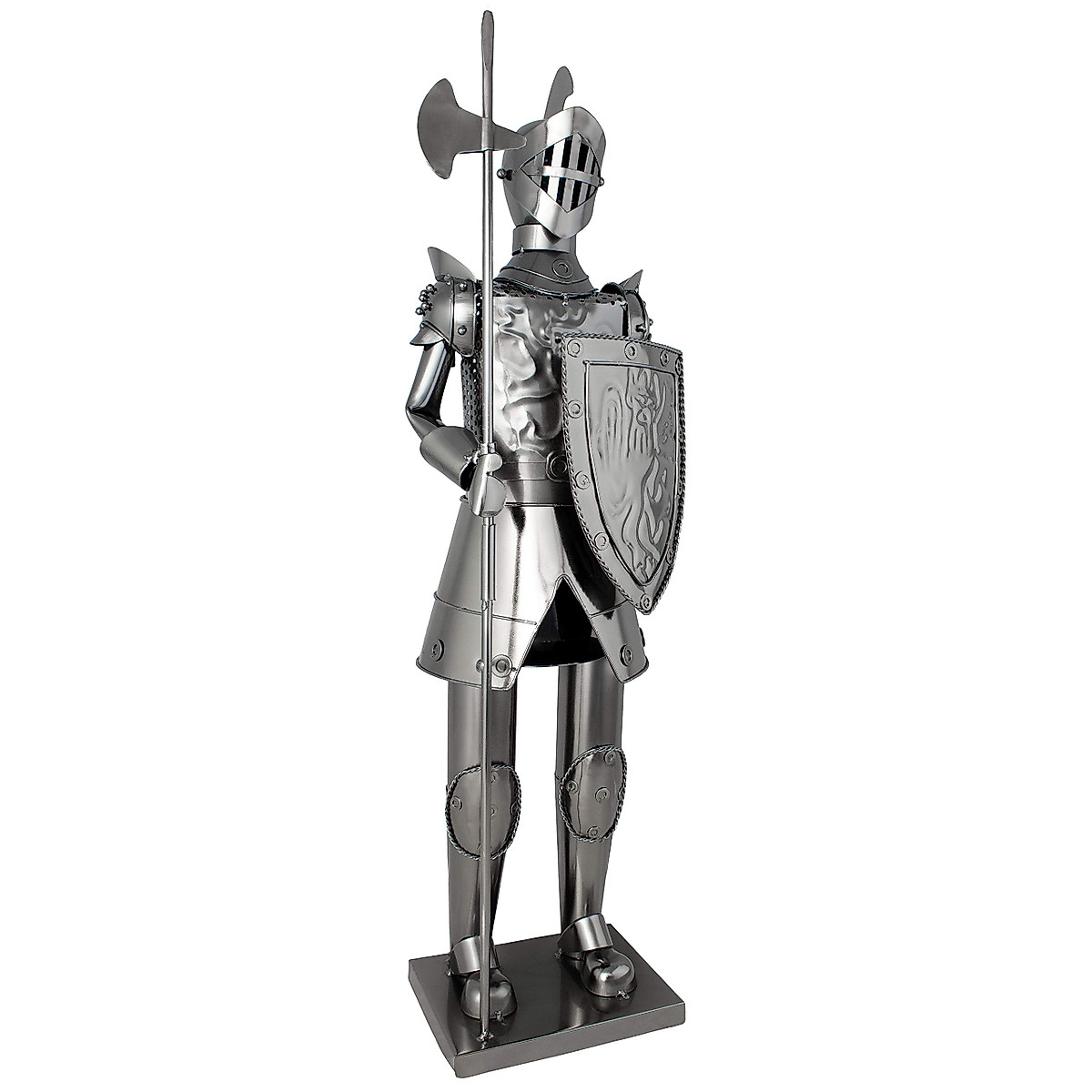 BRUBAKER Wine Bottle Holder 'Knight' - Table Top Metal Sculpture - with Greeting Card