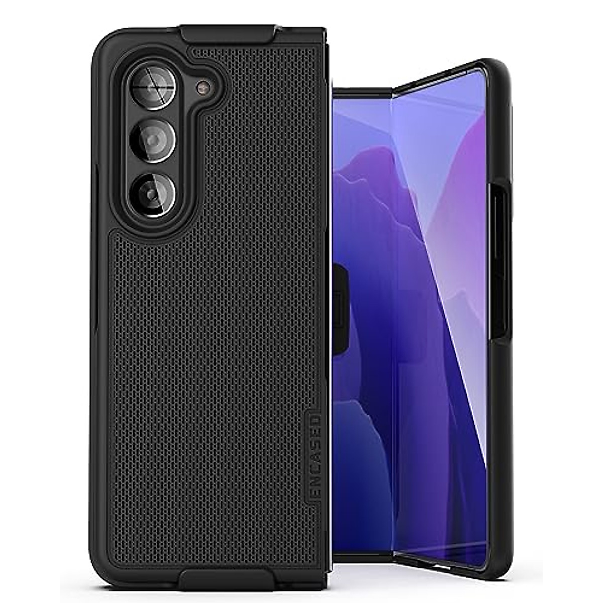 Encased DuraClip Series Samsung Galaxy Z Fold 5 Case with Belt Clip Holster, Black (2023 Release)