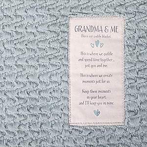 DEMDACO Grandma and Me Soft Snuggly Sage 60 x 50 Inch Polyester Fabric Comforting Toddler Cuddle Blanket