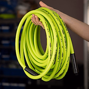 Flexzilla Air Hose, 3/8 in. x 35 ft., 1/4 in. MNPT Fittings, Heavy Duty, Lightweight, Hybrid, ZillaGreen - HFZ3835YW2