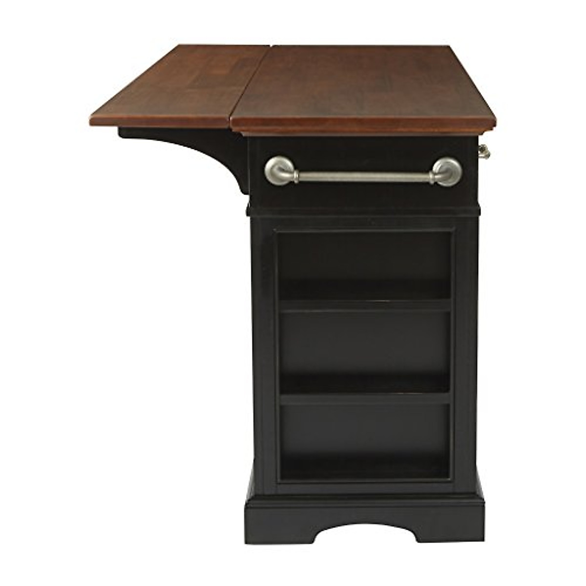 OSP Home Furnishings Country Kitchen Island, Distressed Black