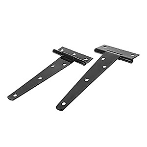 Heavy Duty Hinge,Long Strap T Hinge, 10/12 Inch Heavy Duty Hinges 1pc Black T-Shaped Triangle Hinge Shed Wood Fence Door Hinge Hardware Hinges (Size : 10 Inch) (Size : 10 Inch)
