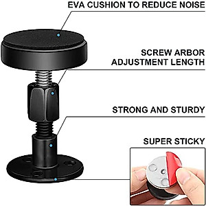 OUKEYI 4 Pieces of Adjustable Threaded Bed Frame Anti-Shake Tool,Headboard Stoppers，Bed stoppers ，Wall Bed headboard Anti-Shake Fixer for Beds Cabinets Sofas, 30-68mm (Black)