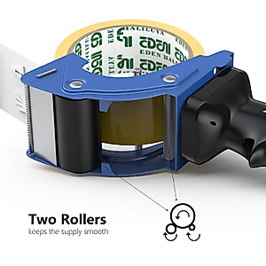 PROSUN Fast Reload 2 Inch Tape Gun Dispenser Packing Packaging Sealing Cutter Blue