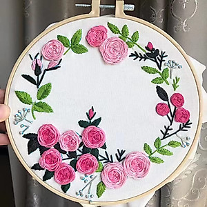 VITKSTAR Embroidery Hoop 5pieces 3 inch to 8 inch Plastic Embroidery Hoop Set Circle Cross Stitch Hoop for Embroidery and Cross Stitch (Multicolour) (Multicolour) (Light Yellow)