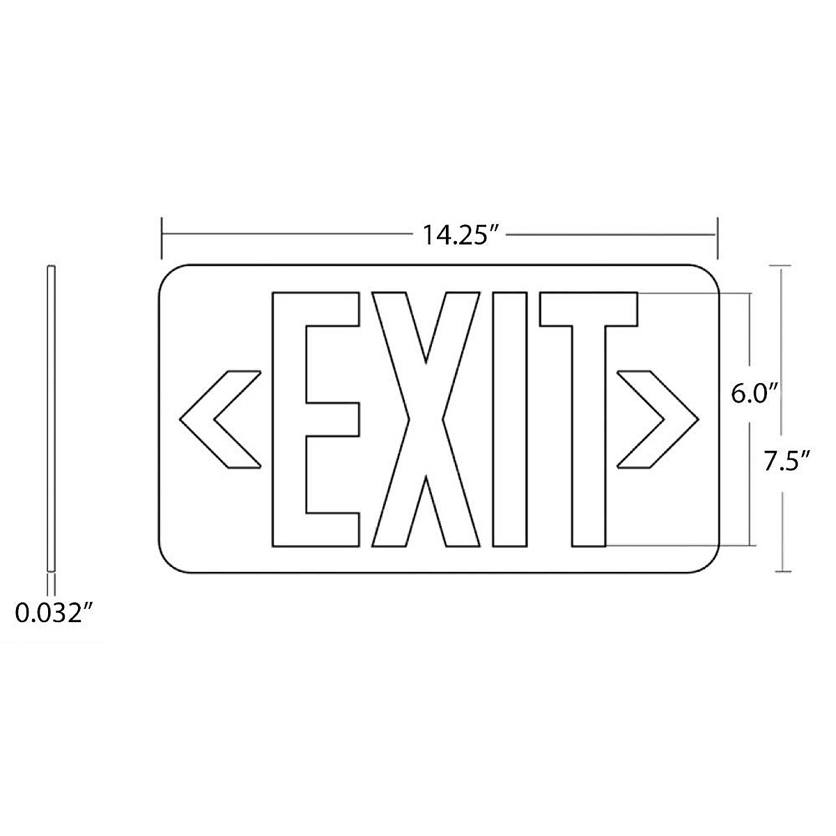 Black Glow-in-The-Dark Exit Sign