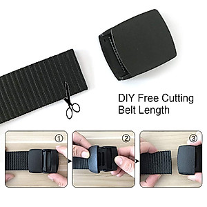 MIJIU Nylon Belts for Men 1.5inch Military Tactical Belt Adjustable Slide Plastic Buckle Web Canvas Belt Outdoor