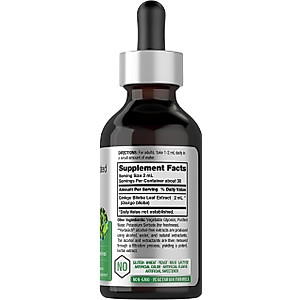 Horbäach Ginkgo Biloba Extract Liquid | 2 fl oz | Alcohol Free Leaf Extract Supplement | Vegetarian, Non-GMO, Gluten Free