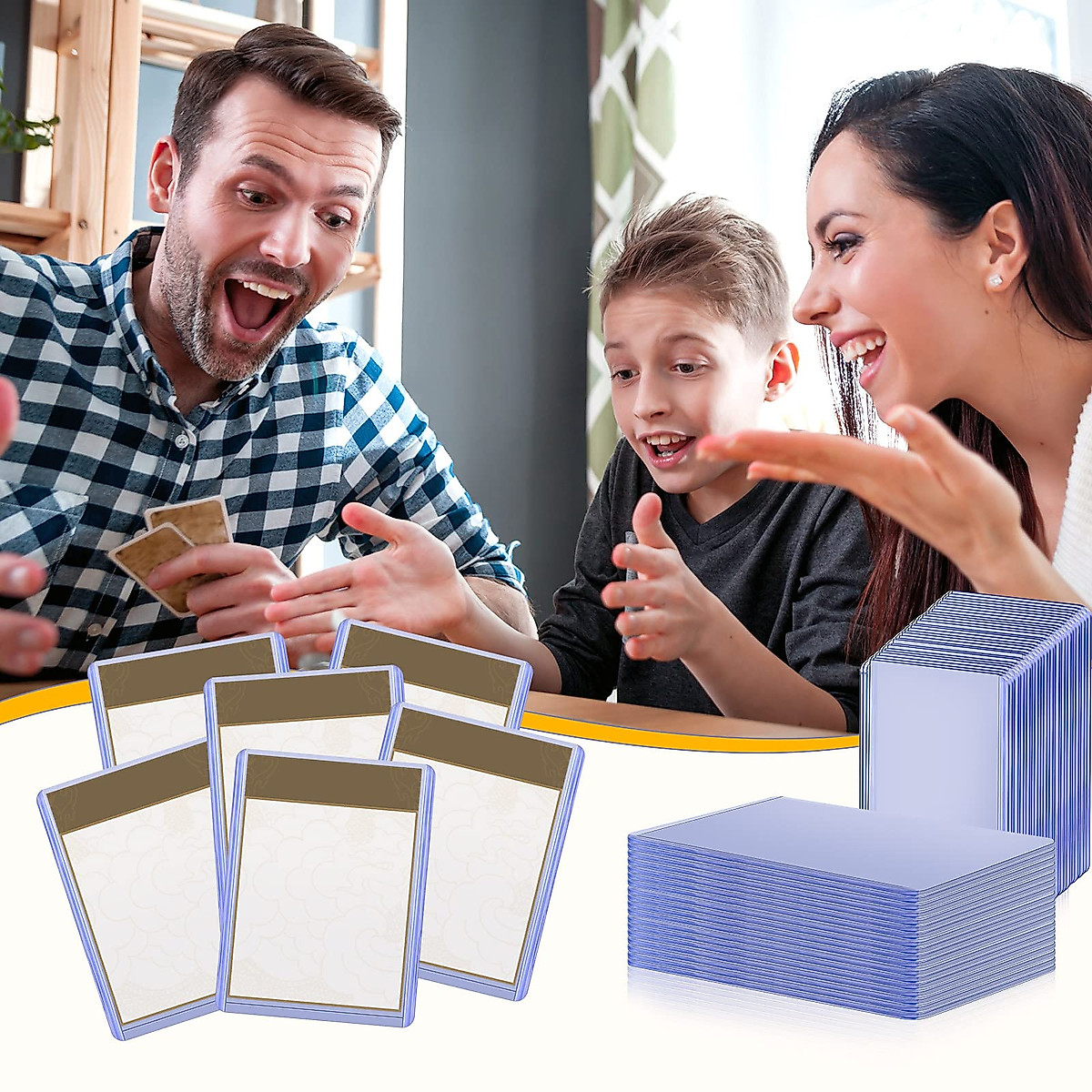 100 Pieces Baseball Card Holder Sleeve Plastic Hard Card Sleeve Plastic Card Protector Holder for Baseball Card, Football Card, Sport, 3 x 4 Inch (Clear)