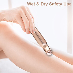 Electric Shaver for Women - Painless Electric Razor for Legs, Face & Bikini Line - Portable Wet and Dry Trimmer -Safe & Cordless - Micro USB Rechargeable