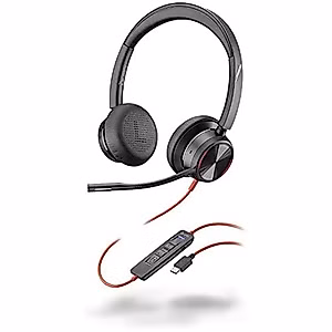Plantronics Poly - Blackwire 8225 Wired Headset with Boom Mic Dual-Ear (Stereo) Computer Headset - USB-C to Connect to Your PC/Mac - Active Noise Canceling-Works with Teams (Certified), Zoom &More