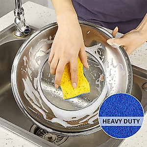 Ergonomic Design Dish Sponge 10 Pack - high Cellulose Scrub Sponge Set,Dual-Sided Dish Sponge for Kitchen Three Levels Composite Material for High Durability