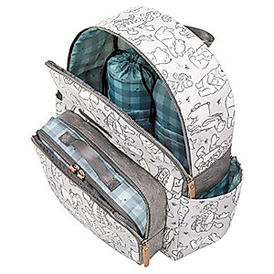 Petunia Pickle Bottom District Diaper Bag Backpack for On-The-Go Parents, Stylish, Spacious & Secure, Lightweight & Easy to Clean, Perfect for Everyday Use or Travel (Disney's Playful Pooh)