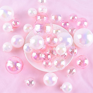 24 PCS Balls Cake Toppers Bubble Mini Balloon Topper Pearl Insert Cupcake DIY Decoration for Wedding Anniversary Graduation Birthday Party Baby Shower