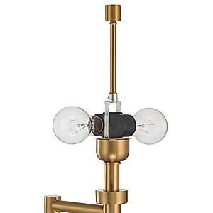 Possini Euro Design Camber Workstation Warm Gold Swing Arm Desk Lamp with Outlet and USB Port