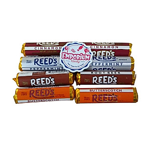 Reed's Candy Rolls Assortment - Cinnamon Root Beer Butterscotch Peppermint 2 Rolls of Each Flavor