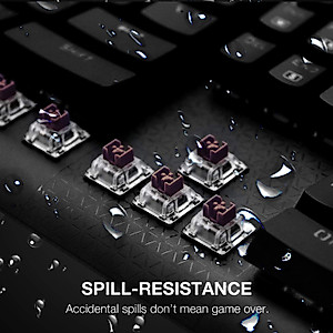 Mechanical Keyboard, E-YOOSO K600 LED Rainbow Backlit Mechanical Gaming Keyboard 104 Key Gamers Keyboard PC Computer USB Wired Gaming Keyboard Brown Switches (Black)