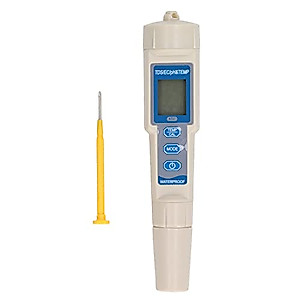 Intelligent Water Quality Tester, 4 in 1 PH EC TDS Temp Meter ABS Housing Large Display Screen Ergonomic Precise for Fish Hatchery for Aquaculture