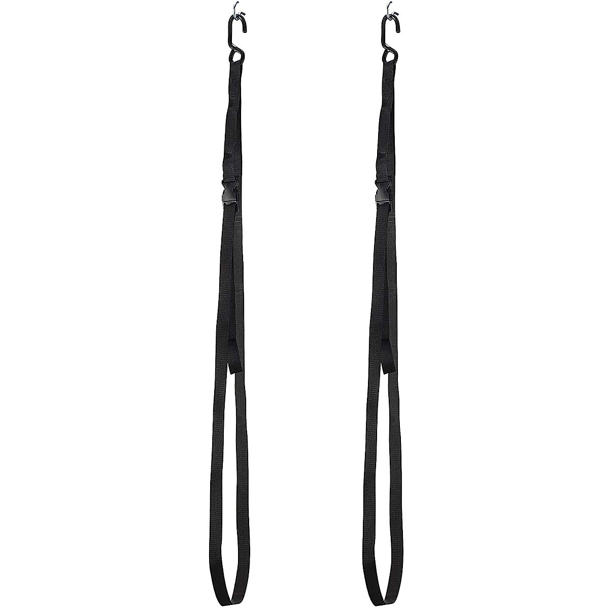 HTTMT- Single Kayak Wall Hanger Storage Strap Garage Canoe Hoists55 lb Capacity for Indoor/Outdoor Room Wall Strap Hanger Mounting [P/N: KAYAK-W06-BK]