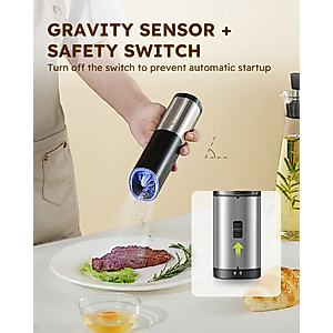 Electric Salt and Pepper Grinder Mill Set & 800W Blender for Shakes and Smoothies with 57oz Glass Jar & 10oz Grinding Cup BPA Free