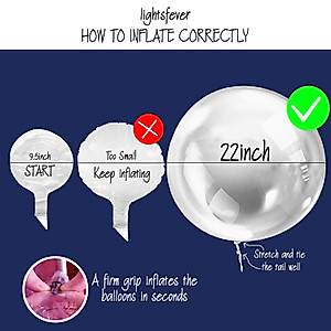 Lightsfever LED Light up Party Balloons with Batteries, 22 inch warm white Big Size Clear Bobo Balloons for Helium or Air, thanks giving party balloons(12 pack warm white)