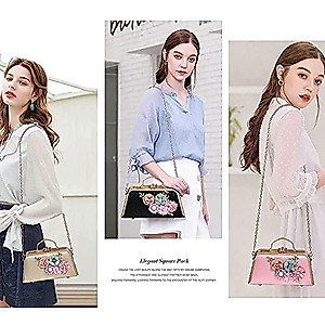 Flowers Evening Handbags and Clutches for Women Floral Clutch Purses Crossbody Bags Bridal Nude Clutch Wedding Party Bag White