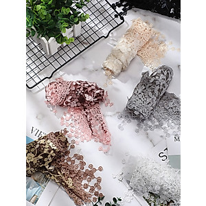 Zhanmai 6 Pcs Veils for Church Catholic Mass Veils for Women Catholic Lace Triangle Lace Mantilla Floral Tulle Scarf Covering (Novel Color)