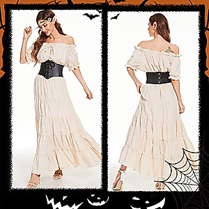 XZQTIVE Stretchy Corset Waist Belt for Women, Wide Elastic Tie Waspie Belt for Dresses 4.7inch