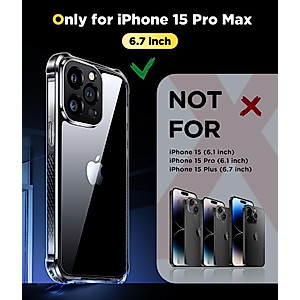 Humixx for iPhone 15 Pro Max Case Clear Waterproof Phone Case, Built-in Lens & Screen Protector, [Full-Body Shockproof] [IP68 Underwater] Dustproof Snowproof Protective Case, Clear