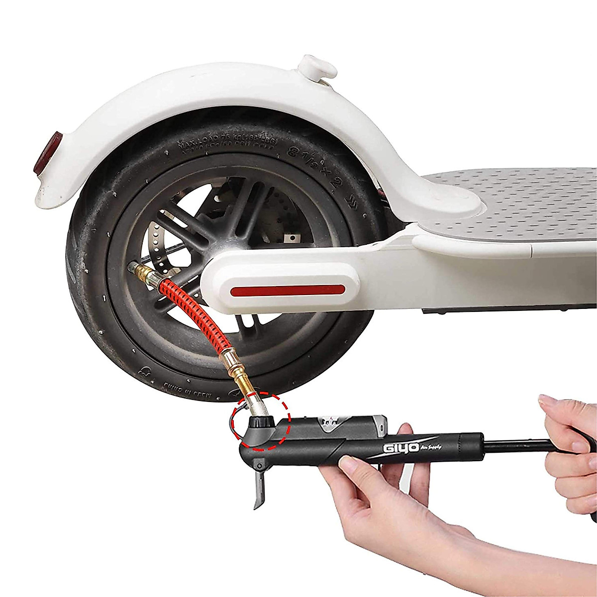 Yungeln Pump Extension Hose Extended Air Inflator Tube Inflatable Mouth Hose Pump Compatible for Xiaomi 1S M365 Pro Electric Scooter Inflatable Tyre Extension Valve for Bicycle Motorcycle