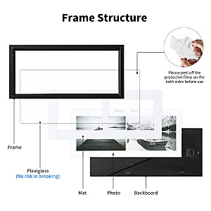 UMICAL 5x7 Picture Frame 2-Opening Collage Picture Frames Gallery Style Black Wood Landscape Photo Frames with HD Plexiglass for Tabletop Stand and Wall Mounting