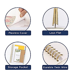 AT-A-GLANCE 2023 Weekly & Monthly Planner, 5-1/2" x 8-1/2", Small, Monthly Tabs, Pocket, Badge Floral (1641F-200)