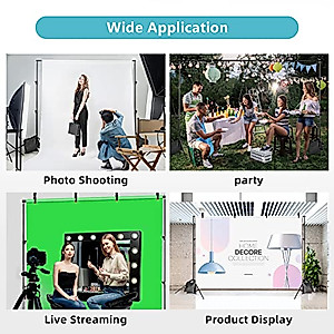 Heavy Duty Backdrop Stand, 6.5 x 10ft Adjustable Photo Backdrop Stand for Parties, Back Drop Banner Stand Support System Kit for Photoshoot, Portrait, Studio Photography, Baby Shower…