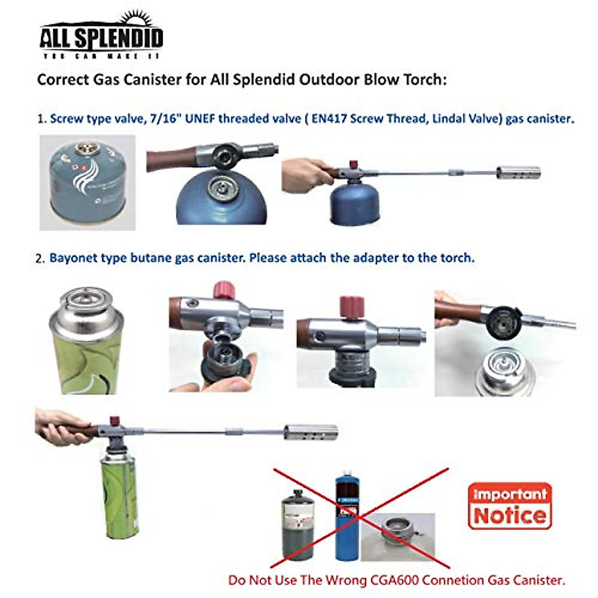 All Splendid Outdoor Blow Torch-Garden Torch-Weeds Killer-Burner Blaster-Outdoor Blow Torch-Weed Burner-With Anti Flare System-With an Adapter