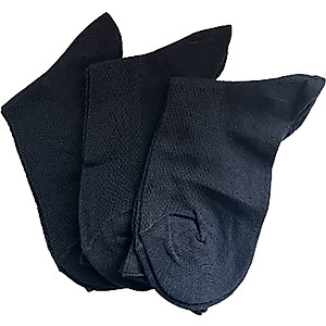 Socks for men 100% cotton, black 3-Pairs L (10-12)