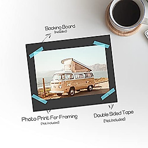 Golden State Art, Pack of 10, 1/16" Thickness Uncut Mat Matte Board Backing for Picture Frame, White Core (11x14, Black)