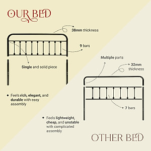AMBEE21 CastleBeds Vintage Twin Size Silver Iron Bed Frame with Headboard Footboard Wrought Rod Art Heavy Duty Steel Metal Platform Foundation Farmhouse Industrial Victorian Style 600 lbs Capacity