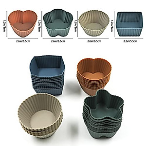 Gpurplebud Silicone Lunch Box Dividers - 45 PCS Bento Box Accessories Set 40 Silicone Bento Box Inserts with 5 Food Fruit Picks Cupcake Liners Reusable Lunch Accessories (4 Colors)