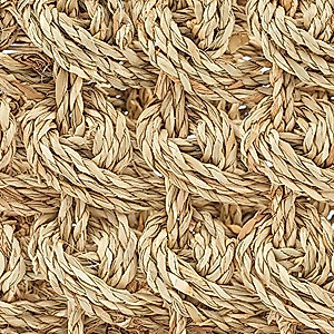 mDesign Seagrass Rose Weave Household Basket with Built-in Handles for Storage in Bedroom, Bathroom, Office - Hold Clothes, Blankets, Linens, Accessories, 3 Pack - Natural/Tan