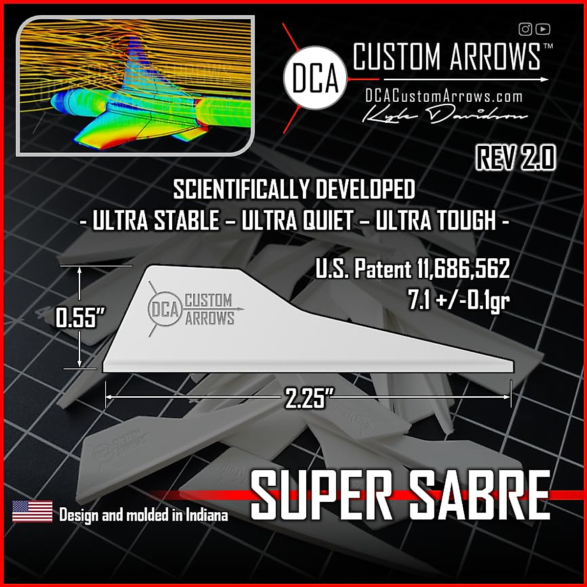 DCA Custom Arrows Super Sabre Vanes (40, White)