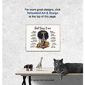 African American Black Wall Art - Religious Spiritual Bible Verse Decor - African American Women, Woman, Girls - Inspirational Christian Scripture Poster - Encouragement Gifts - Positive Affirmations