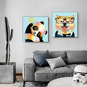 DIY 5D Diamond for Painting Kit 2Pack for Adults Kids Shiba Inu Dog and Panda Diamond Painting,12''x12''Full Drill Round Crystal Rhinestone Painting for Stress Relief Home Wall Mural Decor Art Crafts