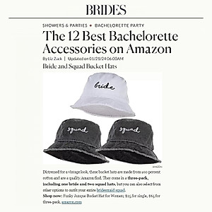 Funky Junque Vintage Embroidered Bucket Hat for Women Bundle: 1 Bride & 6 Squad (7 Pack)