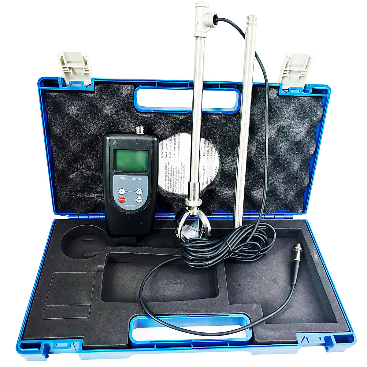 HFBTE Digital Water Velocity Meter River Velocity Meter Flow Rate Sensor for Open Channel Flow with Speed Range 0.01-5.00m/s LED Backlight Current Measurement Error ≤1.5% Pole Positioning Measurement