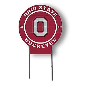 KH Sports Fan Ohio State Buckeyes 20"x20" Circle Logo Lawn Sign, One Size, Team Color