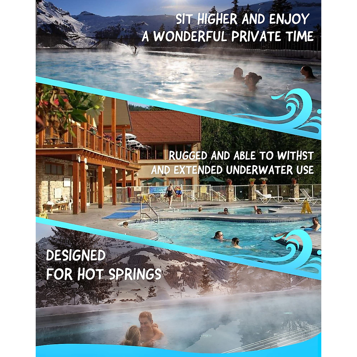 AOSYCO Hot Tub Booster Seat, Non-Slip Weighted Spa Pillow for Adult, Quick Dry Bathtub Cushion for Outdoor Indoor Bath, Bathroom Hottub Massage Accessories at Home, with Washable Mesh Cover