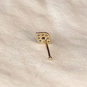 Jewelryweb | Evil Eye Nose Bone 14k Gold | Solid 14 Eyeball Nose Stud | Blue Simulated Diamond CZ | Multi Blue Eye Piercing Stud | Dainty 20 Gauge 20g