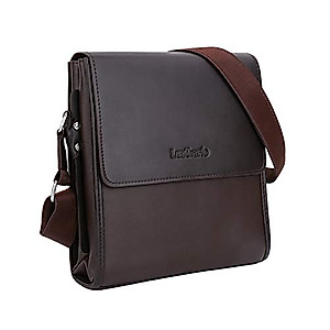 Leathario Men's Leather Shoulder Bag Crossbody Bag For Men Small Messenger For Work Business Satchel Travel