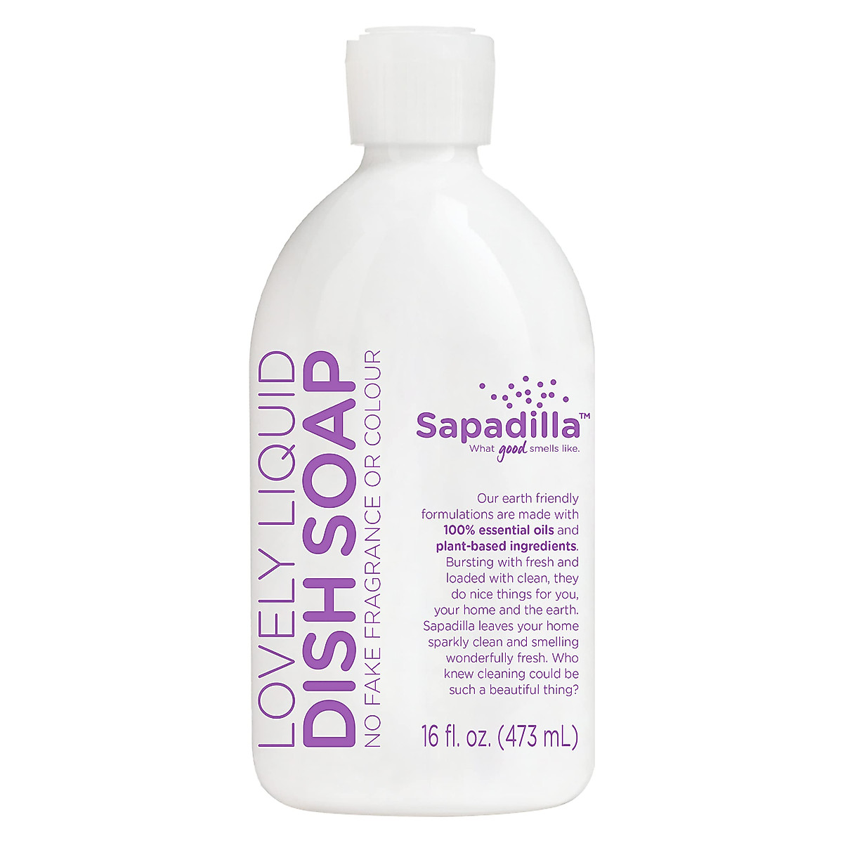 Sapadilla Liquid Dish Soap - Sweet Lavender + Lime - Made with 100% Pure Essential Oil Blends, Tough on Grease, Aromatic & Fragrant Dishwashing Liquid, Plant Based, Biodegradable, 12 Ounce (Pack of 1)